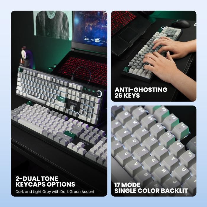 Jual JK Rexus Heroic KX5 V2 Mechanical Gaming Keyboard Full Size RX-KX5 ...