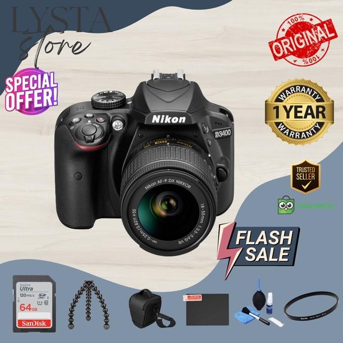 Jual NIKON D3400 KIT 18-55MM / DSLR / NIKON 3400 | Shopee Indonesia