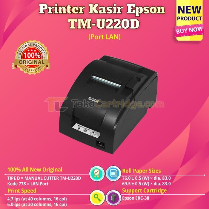 Jual PRINTER POS KASIR TMU220D 778 MANUAL CUTTER (NON AUTO CUTTER) PORT ...