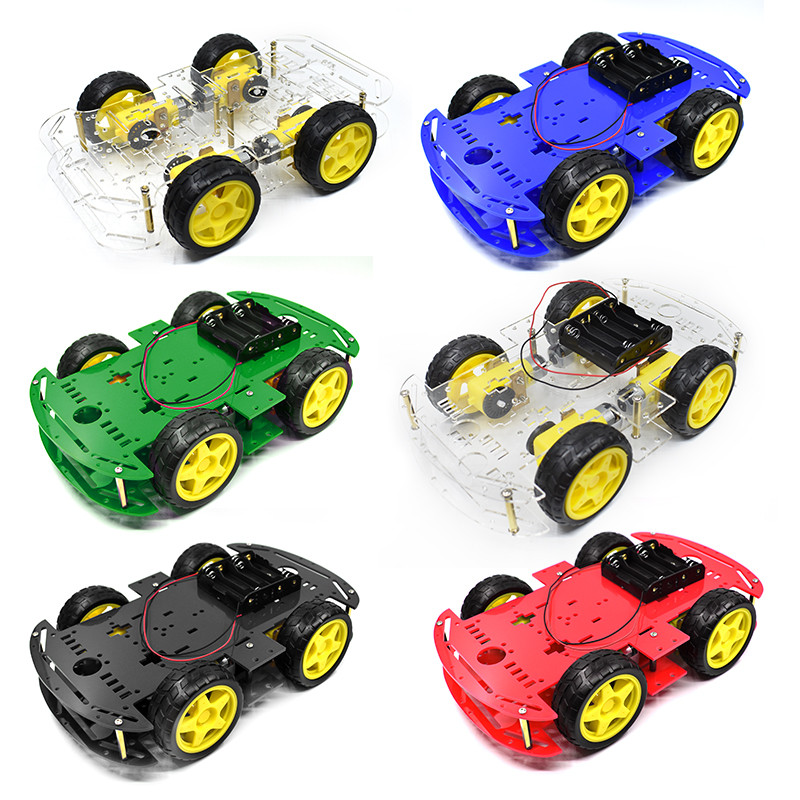 Jual Smart Car Kit 4WD Smart Robot Car Chassis Kits Car With Speed ...