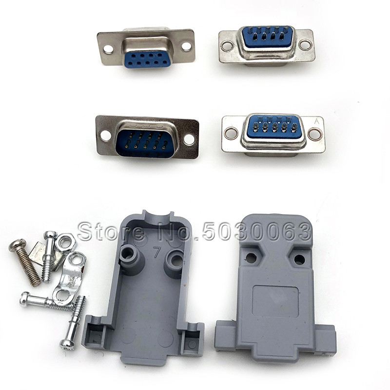 Jual 10pcs DB9 male/female head Wire bonding type RS232 serial port COM ...
