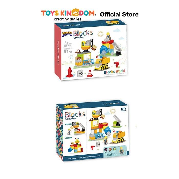 Jual Pilihan- Bricks Kingdom Set 51 Pcs Big Building Blocks Engineer ...