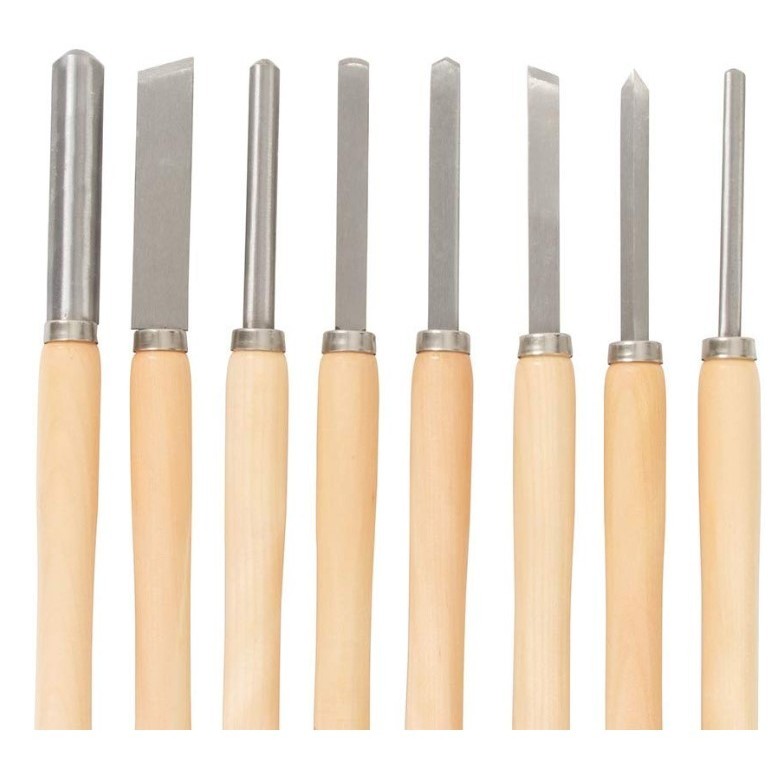 Jual Wood Carving Knife Lathe Chisel Set Turning Tools Woodworking Gouge Skew Parting Spear ...