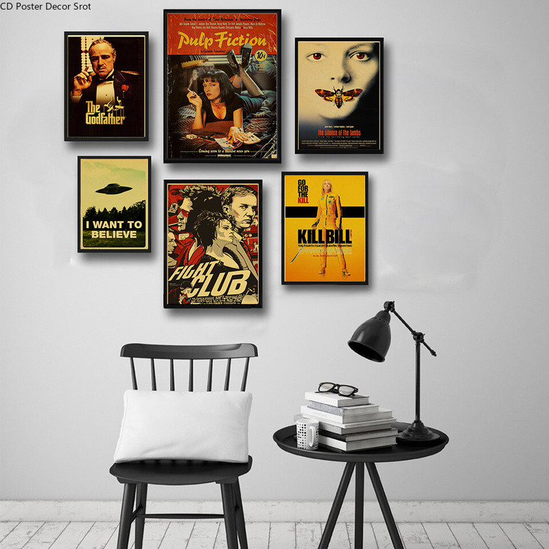 Jual Classic Movie Series Retro Poster Kraft Paper Pulp Fiction Kill ...