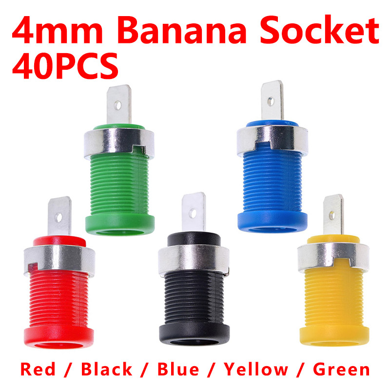 Jual NEW 40Pcs/Set 4mm Banana Jack Socket 32A Insulation Panel Socket ...