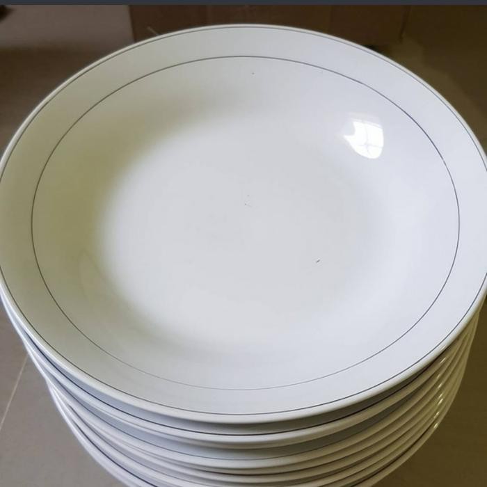 Jual PIRING MAKAN KERAMIK PIRING LIS MAS 9" 6 PCS (GRAB/GOJEK) | Shopee ...