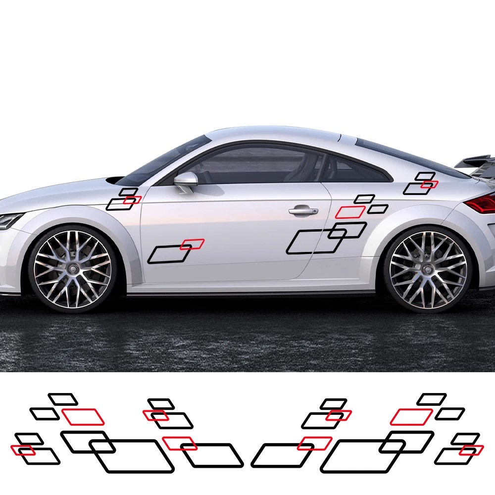 Jual Car Side Body Sticker Graphics Vinyl Decals Square Creative Decor ...