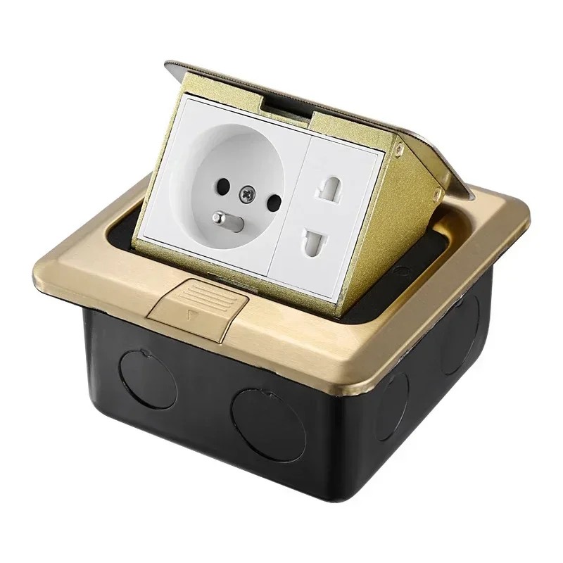 Jual EU/FR/US/UK/Universal Pop Up Floor Electrical Outlet Recessed ...