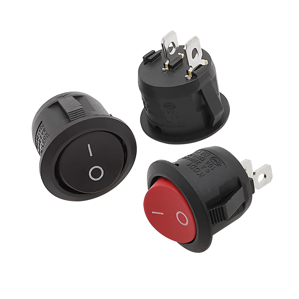 Jual IMPORT 5Pcs KCD1-105 Diameter 20mm Round Rocker Switch AC 6A/250V ...