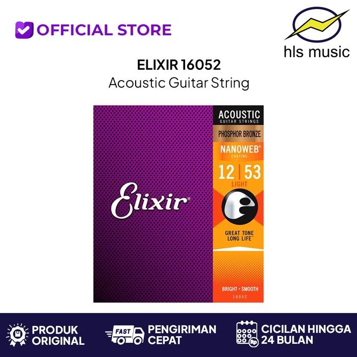 Jual Elixir String 16052 Nanoweb Phosphor Bronze Senar Gitar Akustik 12 ...