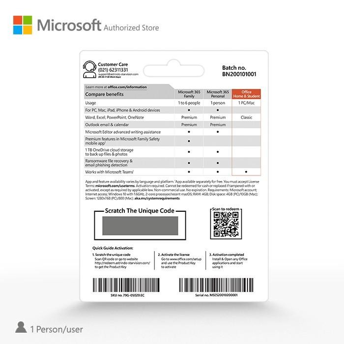 Jual Microsoft Office Home And Student 2021 1 Pc / Ohs 2021 Posa Card ...