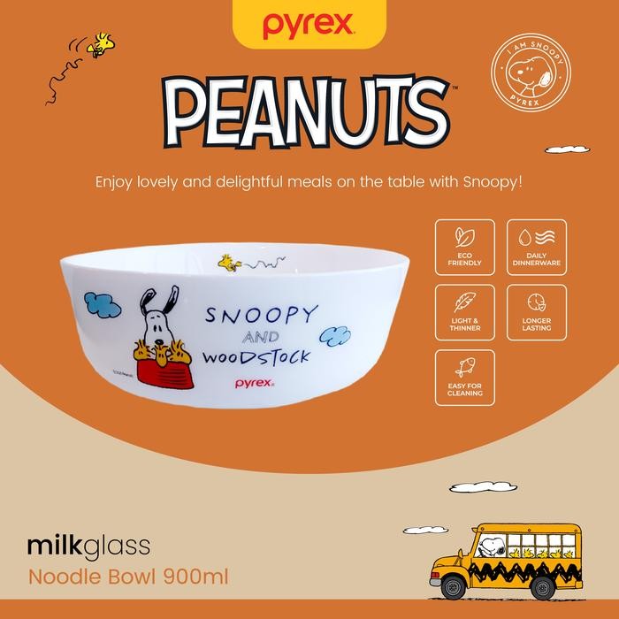 Jual nwmi- Pyrex Snoopy Dinner Plate & Bowl / Piring Dan Mangkok Makan ...