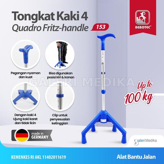 Jual Ready Tongkat Kaki 4 Rebotec Quadro Fritz Handle 153 Tongkat Jalan ...