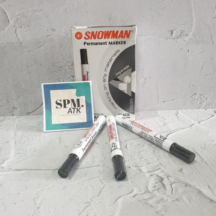 Jual New Spidol Snowman Permanent Marker AG-12 | Shopee Indonesia