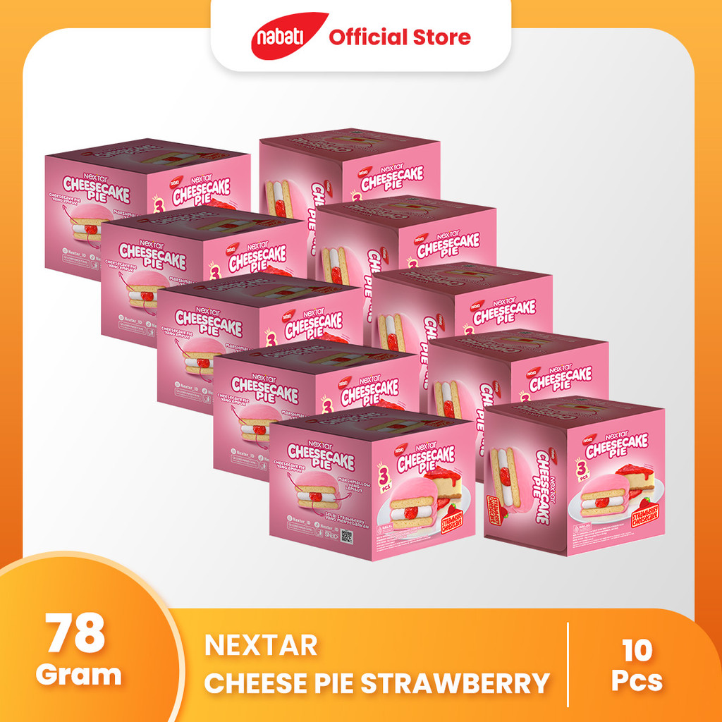 Jual NEXTAR CHEESECAKE PIE STRAWBERRY 78g - PAKET ISI 10 | Shopee Indonesia