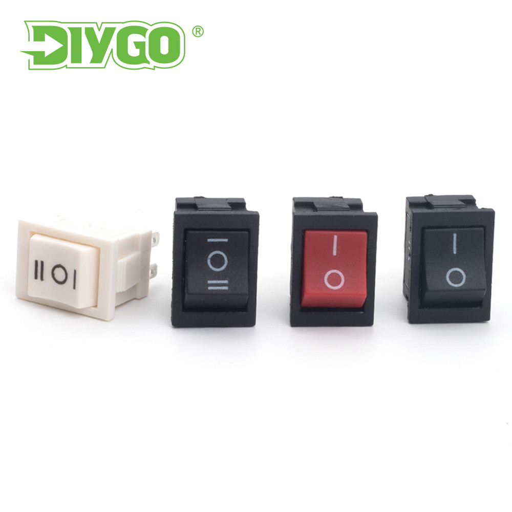Jual TERLARIS 5PCS 6PIN 21X15mm Rocker Switch KCD2 DPDT Black White ...