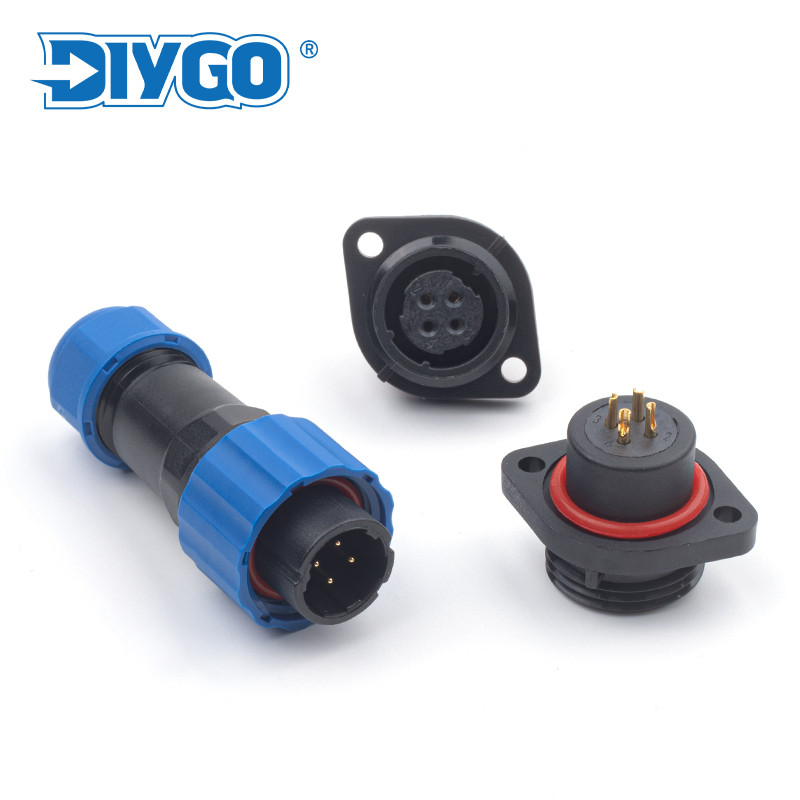 Jual BARU SP16 IP68 Waterproof Connector Flange Type 2/3/4/5/6/7/9 Pin ...