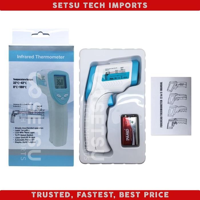 Jual Thermometer Tembak Infrared Suhu Tubuh Dahi Kening Digital Gun ...