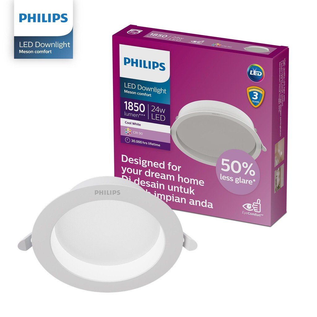 Jual Philips Lampu LED Downlight Meson Comfort 24W 4000K Semi Putih ...