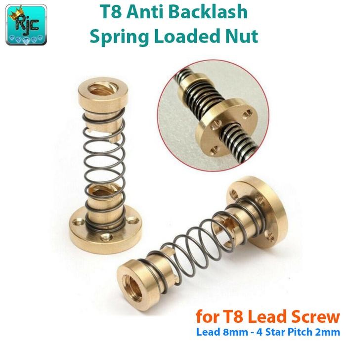 Jual Pilihan- T8 Anti Backlash Spring Loaded Nut For 8Mm Lead Screw T8 ...