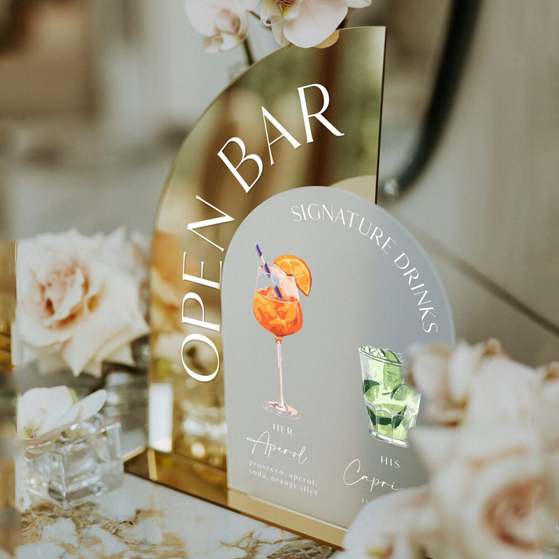 Jual Open Bar Wedding Sign - Signature Cocktails Sign - Signature ...