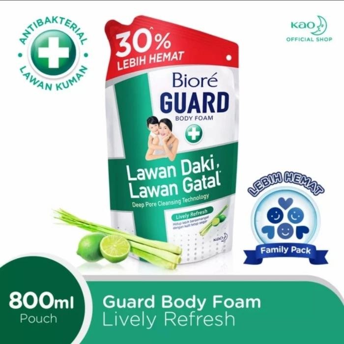 Jual 5ops- Biore Guard Sabun Cair Kemaasan Refil 800Ml - Biru/Merah ...