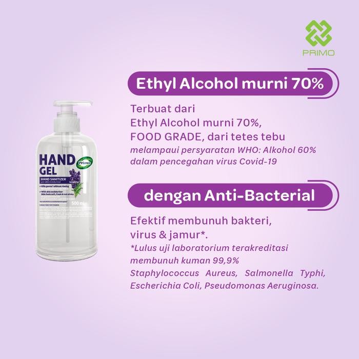 Jual ZiZa- Hand Sanitizer Primo Hand Gel 500Ml Lavender Pembersih ...