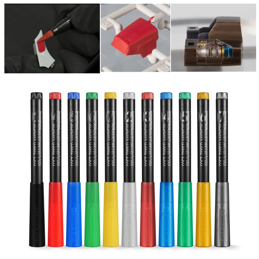 Jual DSPIAE 11Pcs Soft Tipped Markers 11 Colors Brush Pen Set Paint ...