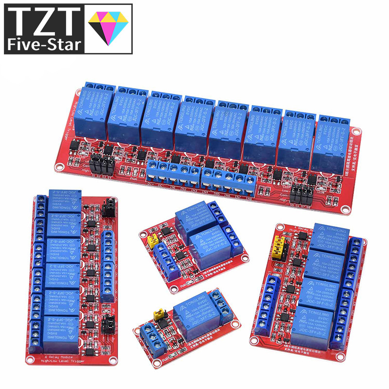 Jual Relay module 1 2 4 6 8 Channel 5V 12V Relay Module Board Shield ...