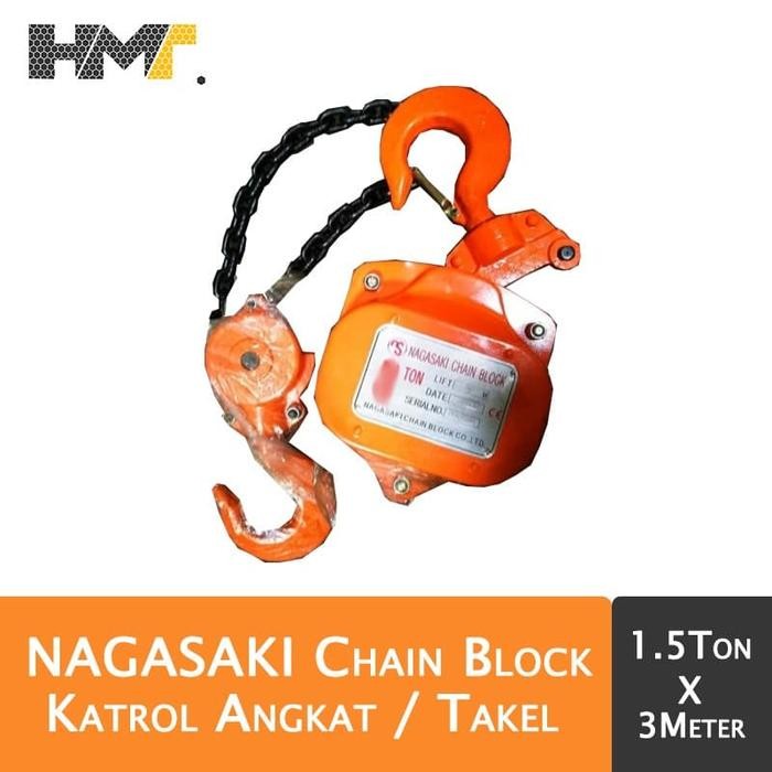 Jual NAGASAKI CHAIN BLOCK / KATROL ANGKAT KAPASITAS 1.5 TON X 3 METER ...
