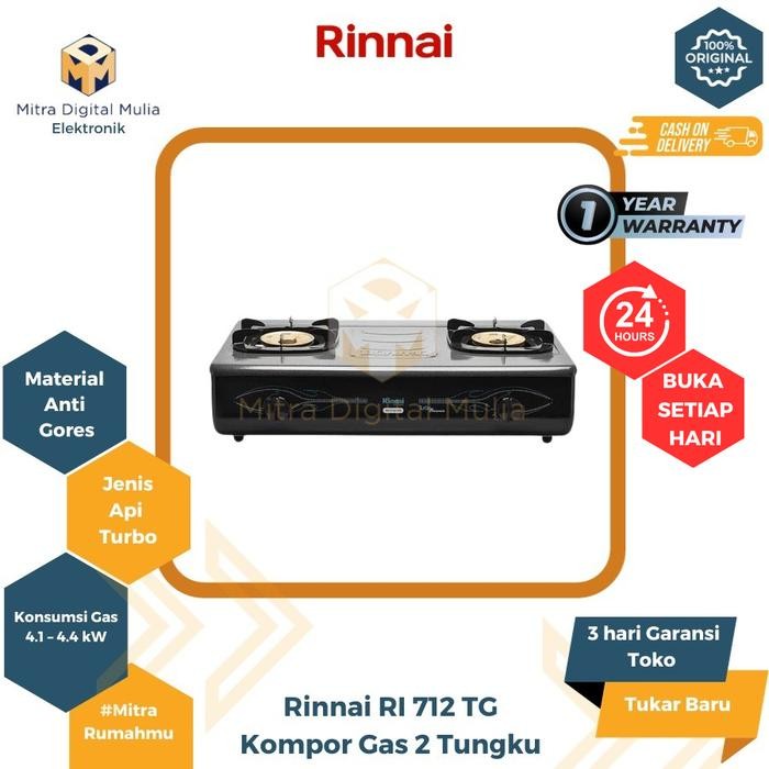 Jual fcvvi- Rinnai Ri 712 Tg Kompor Gas 2 Tungku Api Turbo | Shopee ...