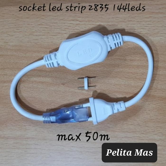 Jual New SOCKET LED STRIP SELANG 2835 SOKET COLOKAN 2 JALUR 220V ANTI ...