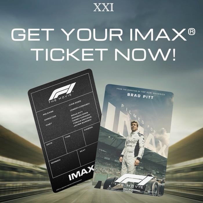 Jual Exclusive F1 The Movie Imax Collectible Ticket, Cinema Xxi ...