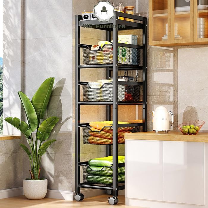 Jual Rak Penyimpanan Troli Ruang Sempit Rak Kantor Rak Dapur | Shopee ...