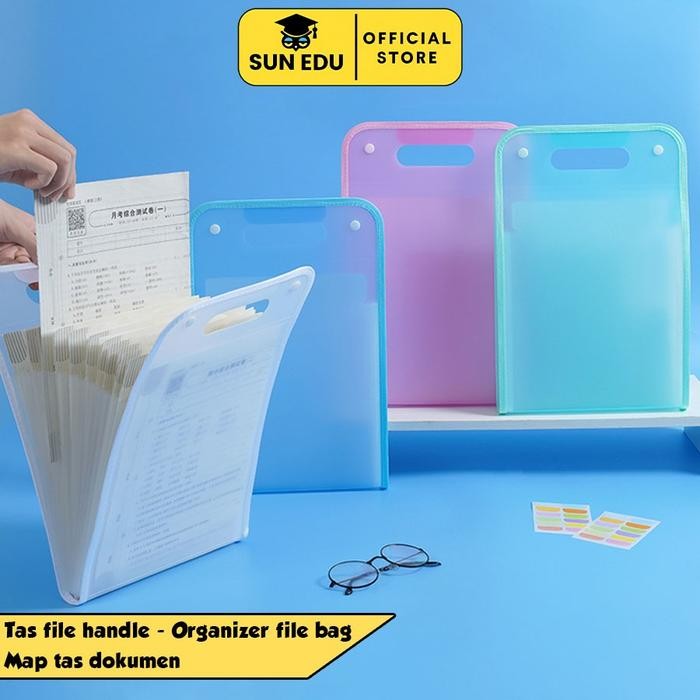 Jual IS New Tas file handle tambah stiker / Organizer file bag/ Map tas ...