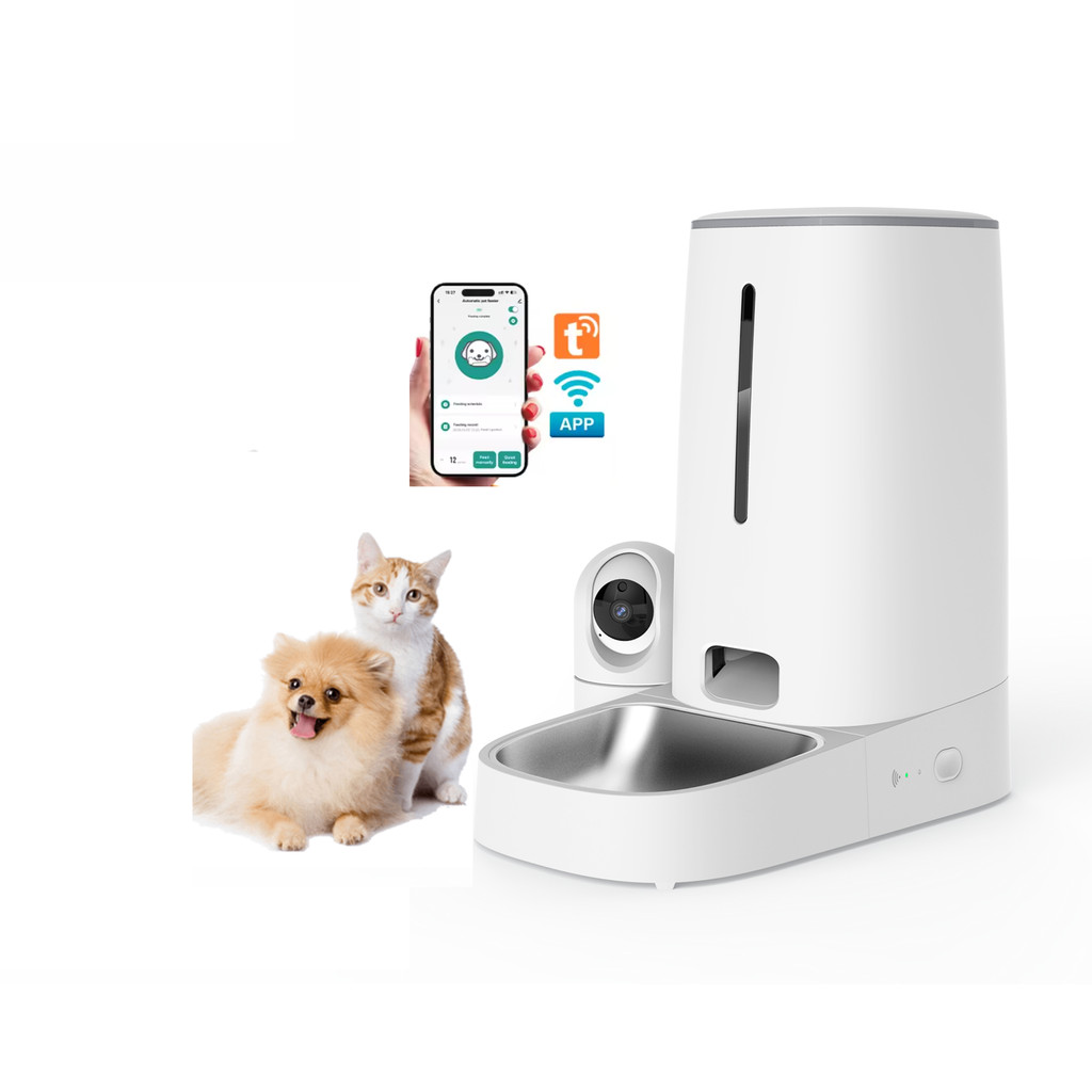 Jual Mobile control automatic Rotary pet feeder 4L large capacity Cat ...