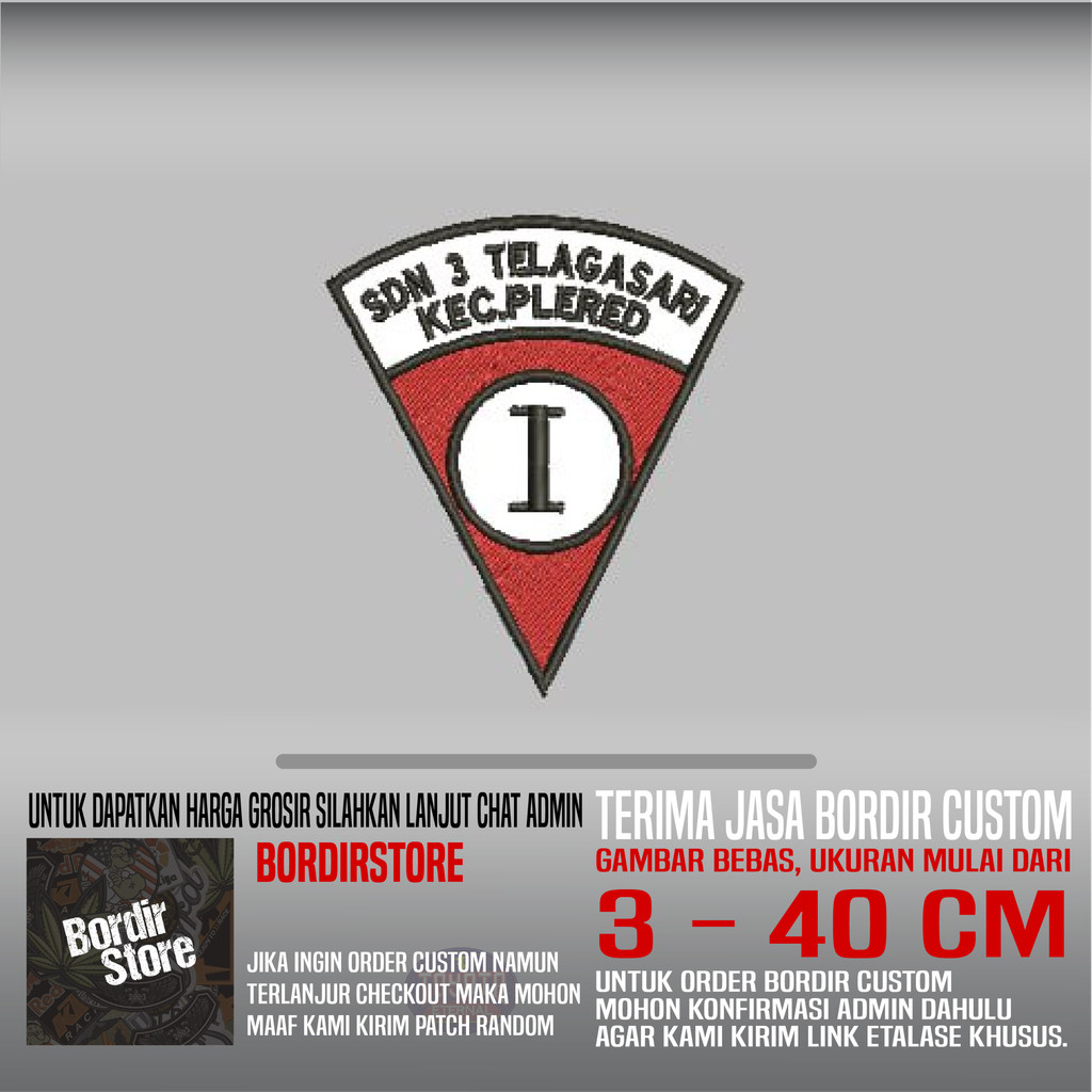Jual SDN 3 TELAGASARI KEC PLERED I BS-962 PATCH BORDIR LOGO/EMBLEM ...