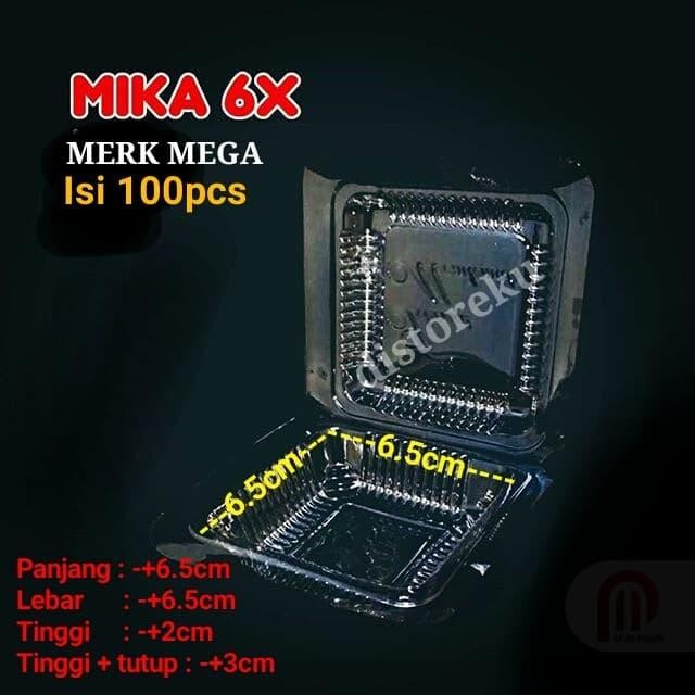 Jual mika makanan bening mega food grade mika box tempat kue uk 6X ...