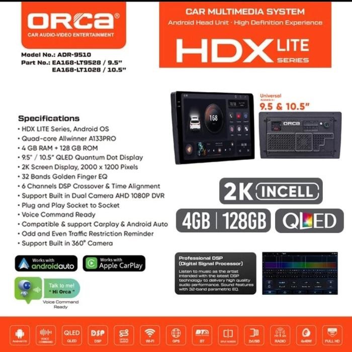Jual HEAD UNIT ANDROID ORCA HDX 9 INCH HDX LITE TYPE TINGGI RAM 4/256 ...