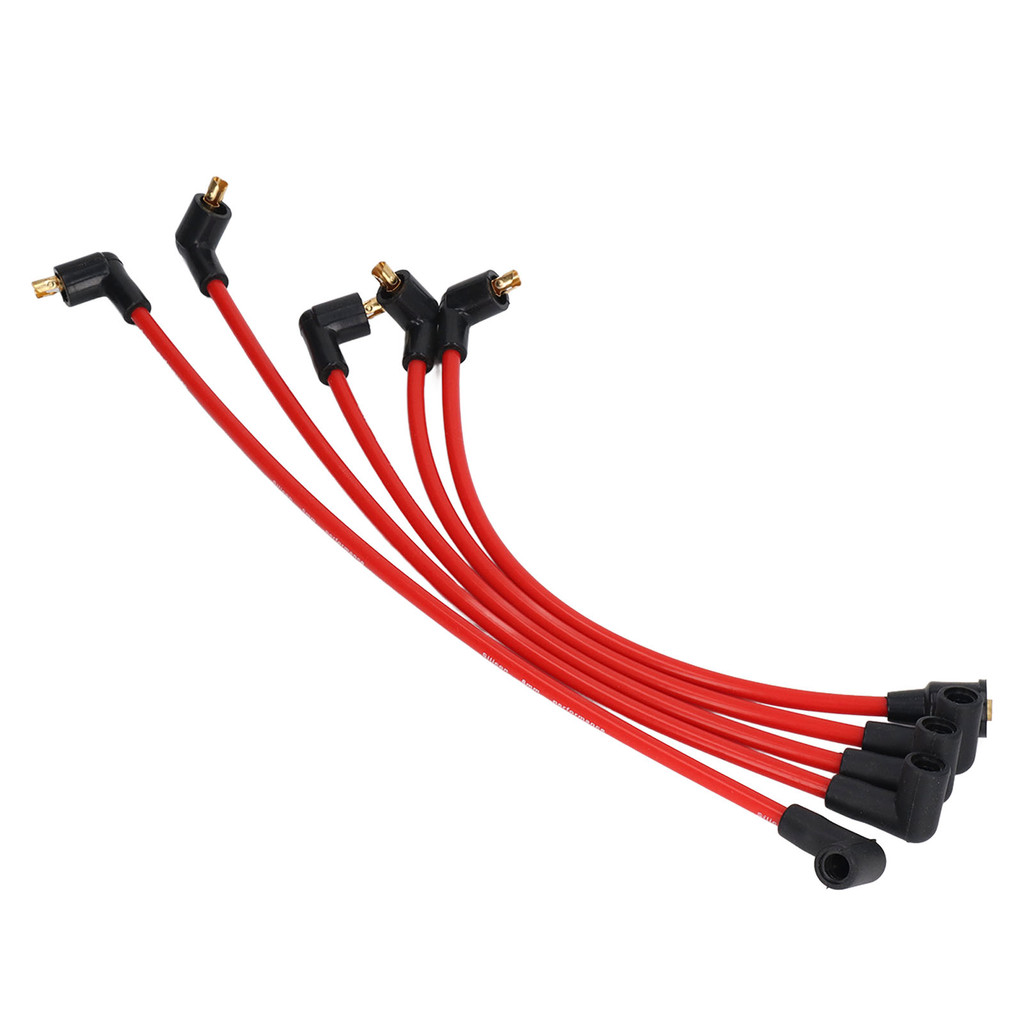 Jual 5Pcs 8mm Red Silicone HT Ignition Leads Spark Plug Wires Cables ...