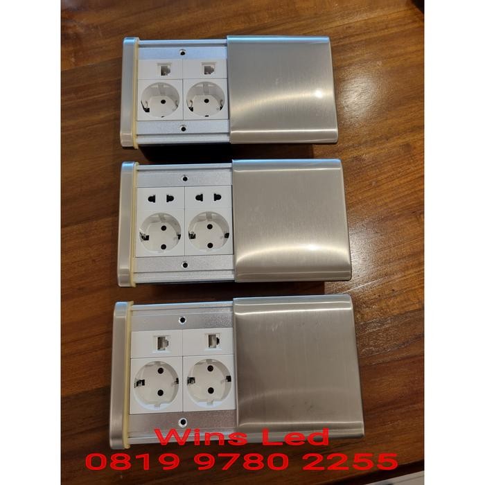 Jual Unik Stop Kontak Meja Lantai Arde Data Telpon Sliding Geser Floor ...
