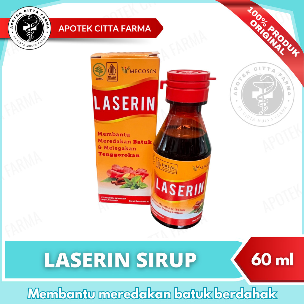 Jual Laserin Sirup 60 ml - Herbal Pereda Batuk Dan Masuk Angin | Shopee ...
