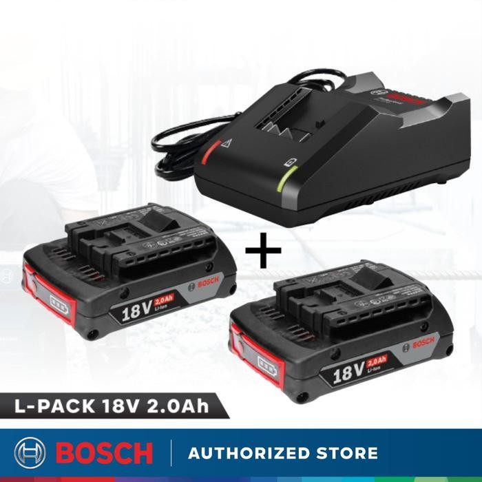 Jual Promo!! Starter Kit L-Pack 18 V 2.0 Ah Battery + Charger Bosch 18V ...