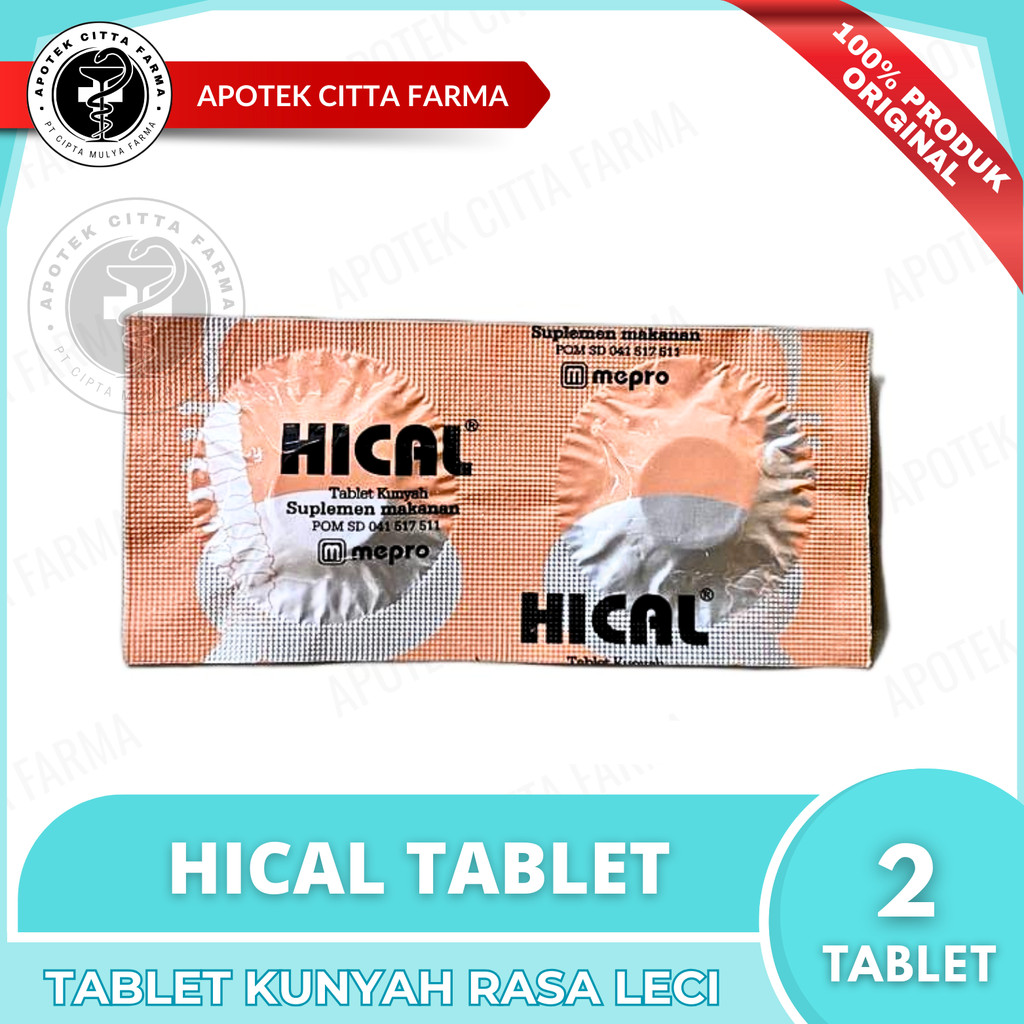 Jual Hical Tablet Kunyah 1 StripTablet Kunyah Rasa Leci - Calcium / Vitamin D3 / Magnesium Dan ...