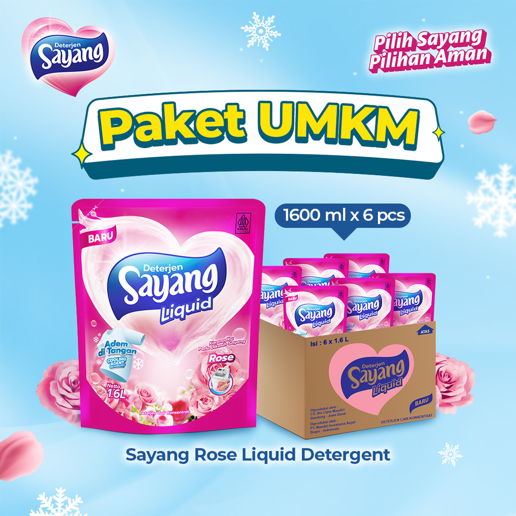 Jual Paket UMKM Sayang Rose Liquid Detergent 1600 ml | Shopee Indonesia