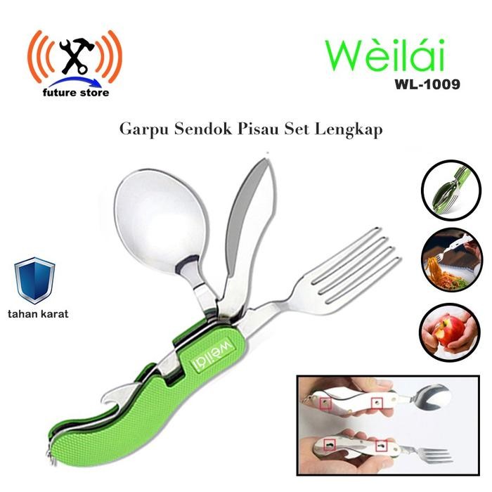 Jual Weilai WL-1009 Projek Sendok Set lipat Alat Makan Saku Outdoor ...
