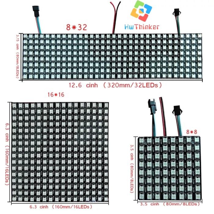 Jual Ws2812B 8X8 8X32 16X16 Matrix 5V Flexible Panel Light Led Rgb ...