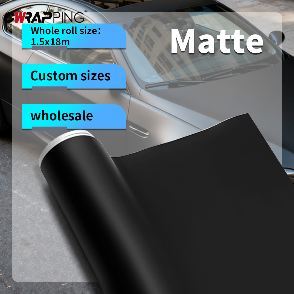 Jual Large Car Stickers 1.5m Matte Black Vinyl Wrap Personalized ...