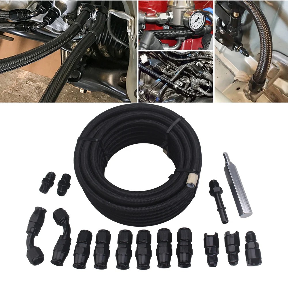 Jual 6AN 6M PTFE Fuel Line Kit, 6AN 3/8" LS Swap EFI E85 Nylon ...
