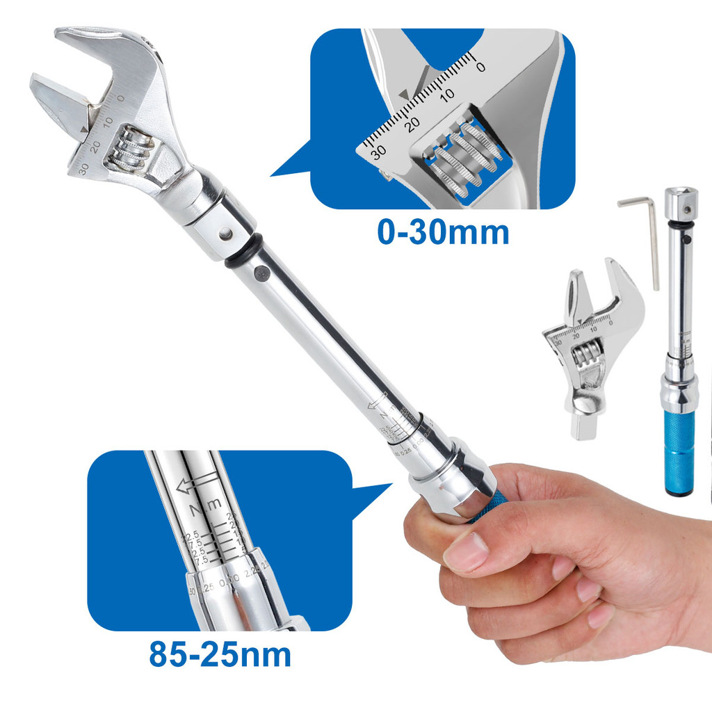 Jual 85-25NM Adjustable Torque Wrench 30mm Open End Wrench Detachable ...